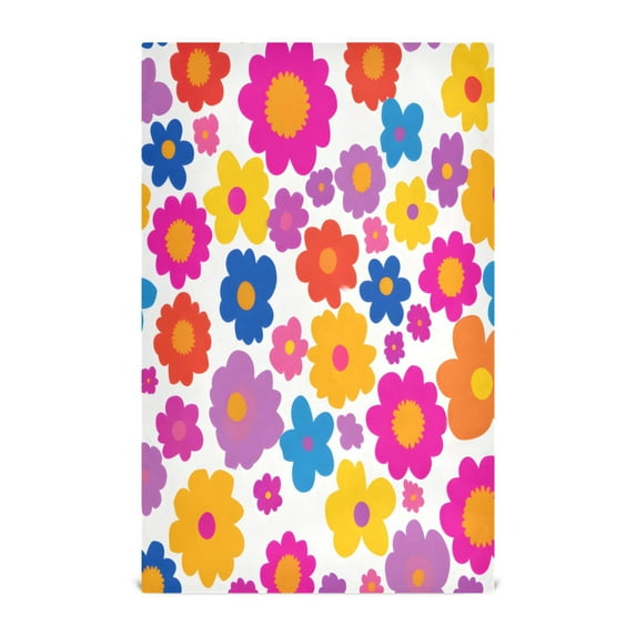 Flat Flower Pattern Kitchen Towels Dishcloth Decorative Waffle Towels ...