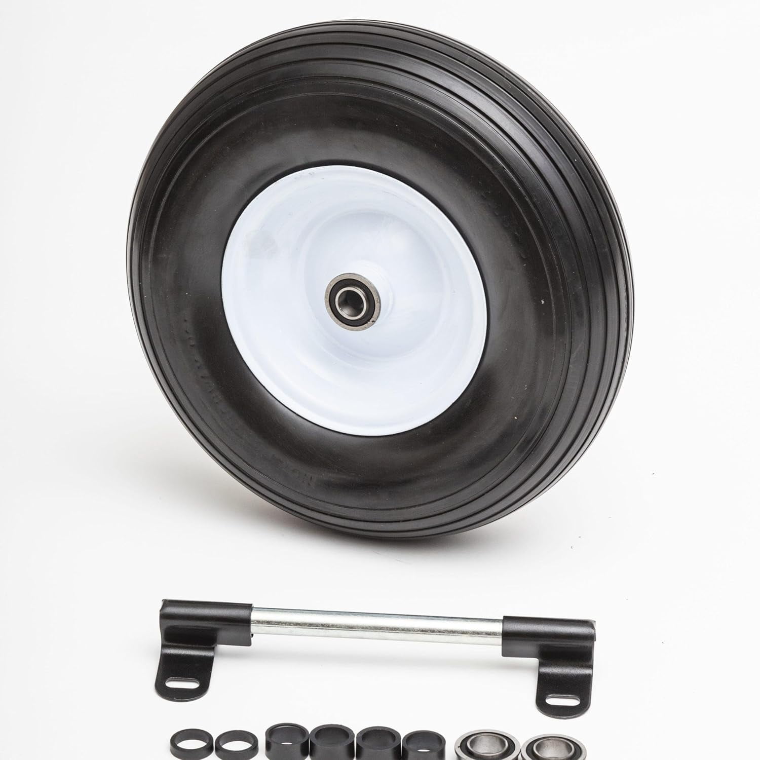 Flat Free 4.00-6 Wheelbarrow Wheel and 10" x 0.75" Axle Kit ...