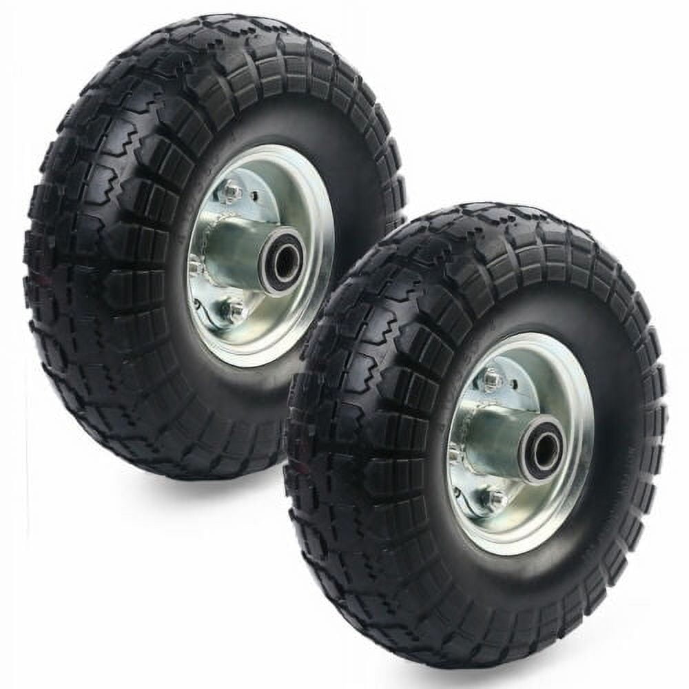 Flat Free Tires Solid Rubber Tyre Wheels 4.10/3.5-4 Air Less Tires ...