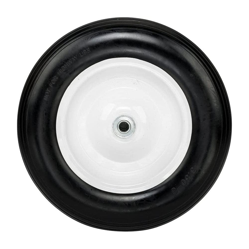 Flat Free 3.50-8, 13" Durable Wheelbarrow Tire with 3/4 & 5/8 Bearing ...