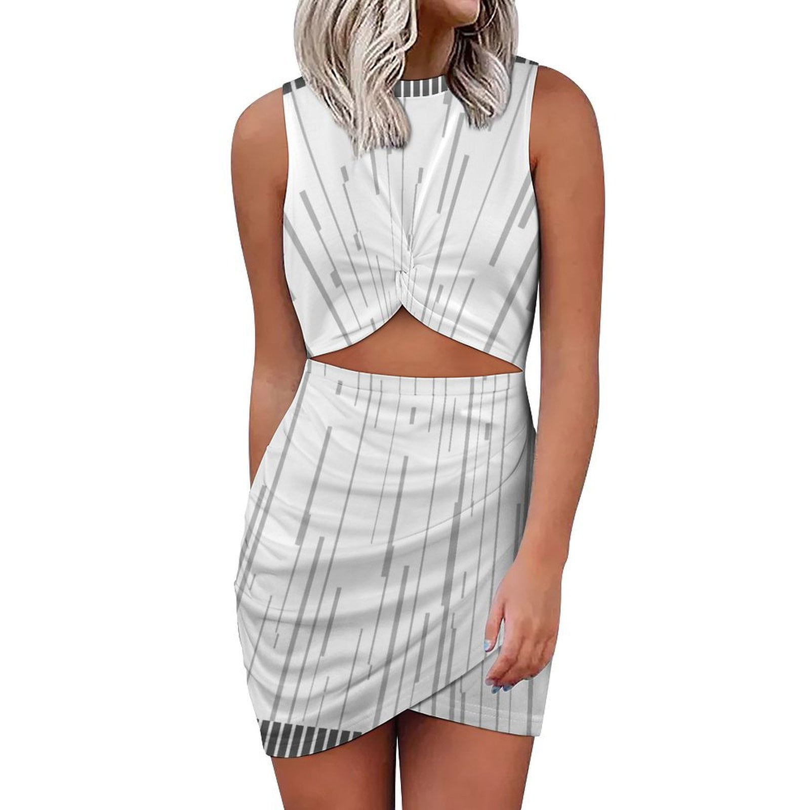 Flat Geometric Pattern Abstract Textures Women's Crossover Slim Hip ...