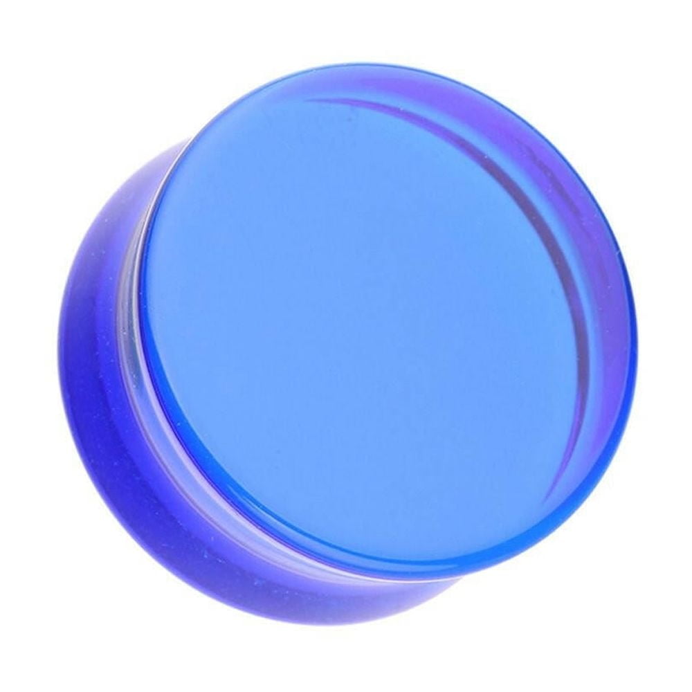 Flat Glass Natural Stone Double Flared Ear Gauge Plug Earrings ...
