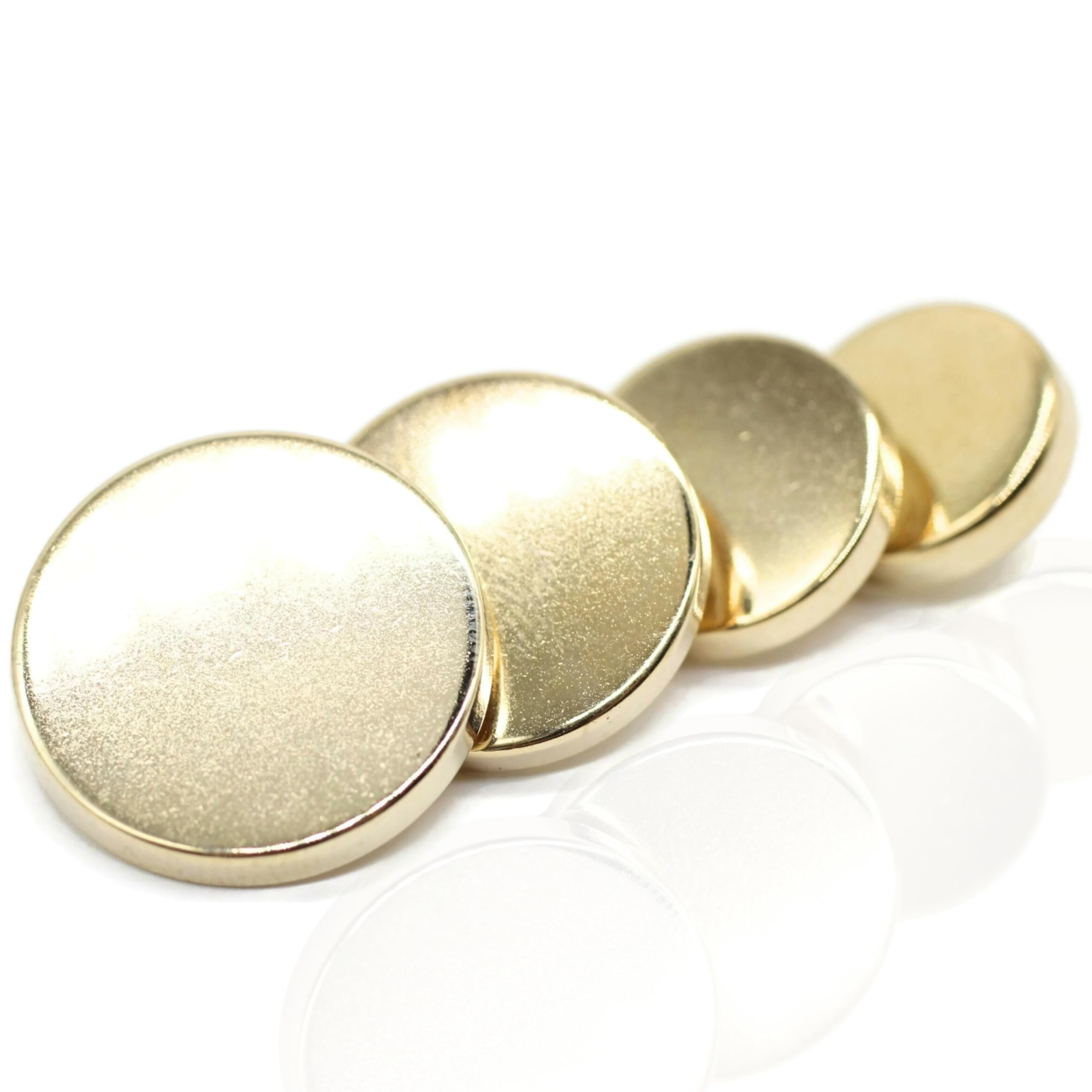 Flat Gold Metal Shank Buttons - 12 Pcs - 4 Size Options - Luxury Flat ...