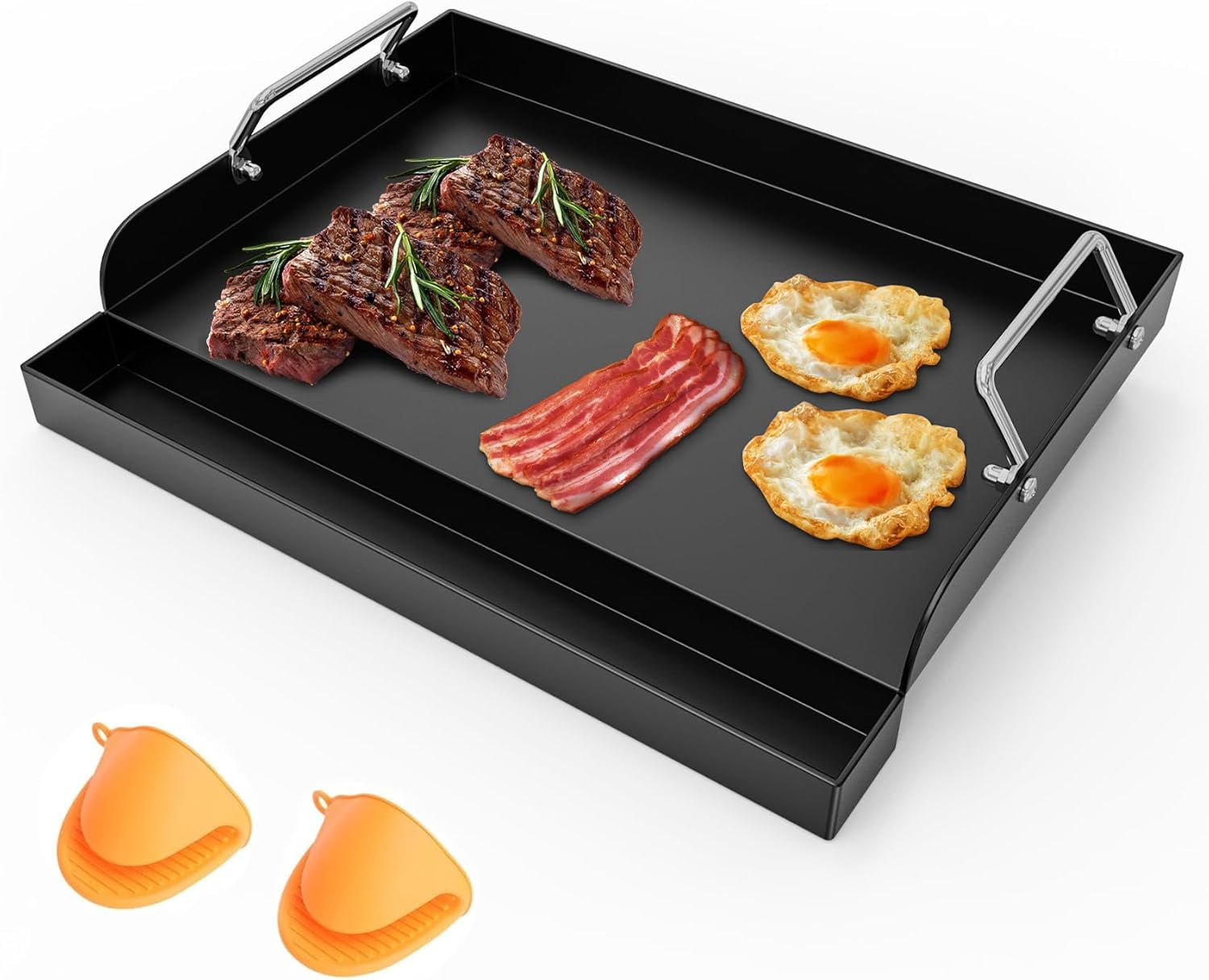 Flat Griddle Insert for Outdoor Gas Grill, Universal Cast Iron Griddle ...