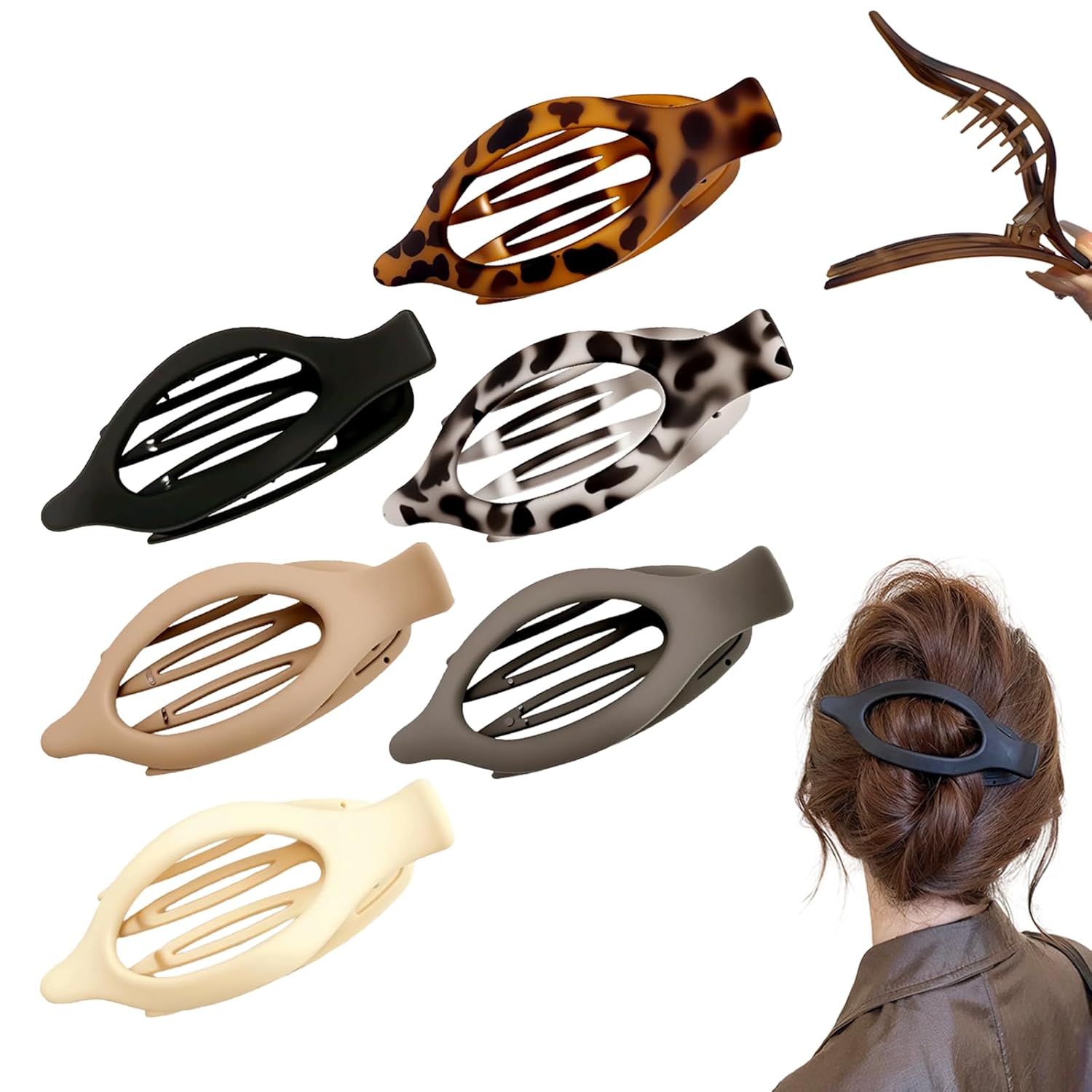 Flat Hair Clips for Women, French Hair Claw Clips for Thick, Thin, Long ...