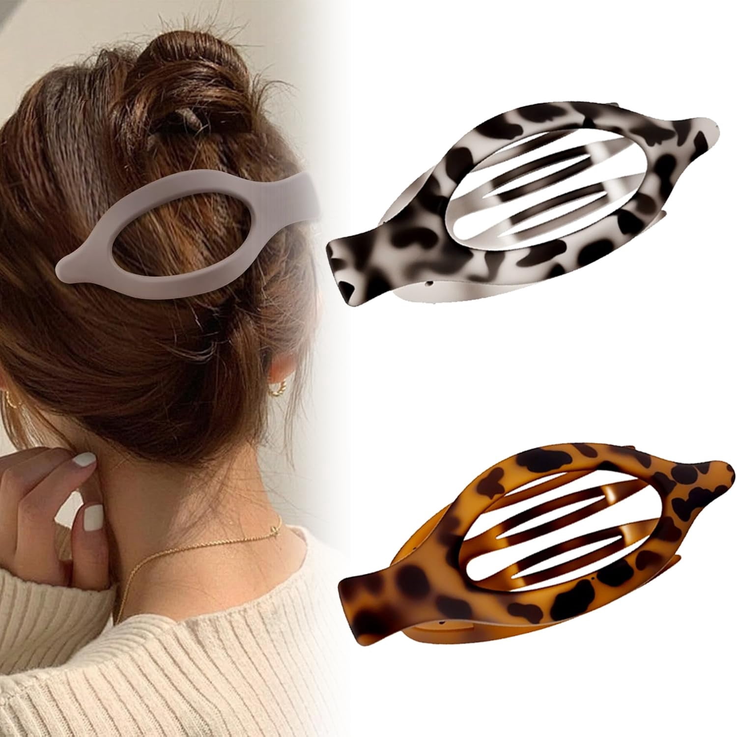 Flat Hair Clips for Women, Flat Claw Clips & Duckbill Hair Clips for ...