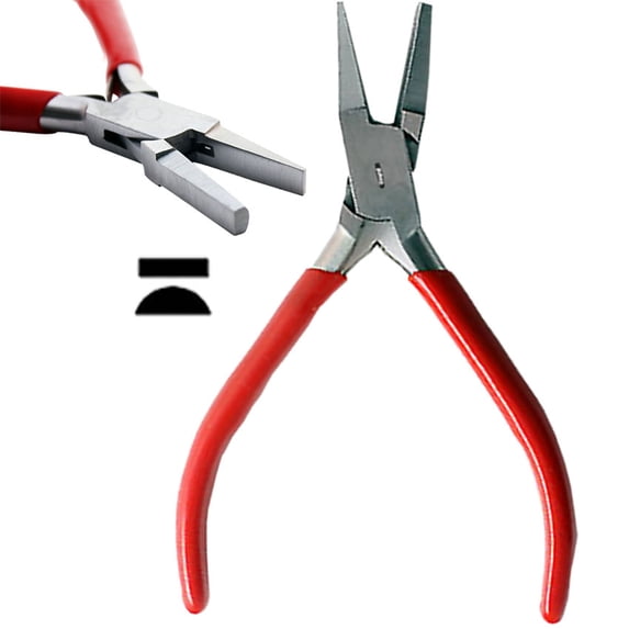 Flat & Half Round Nose Jaws Ring Bending Shaping Pliers Jewelry Making ...