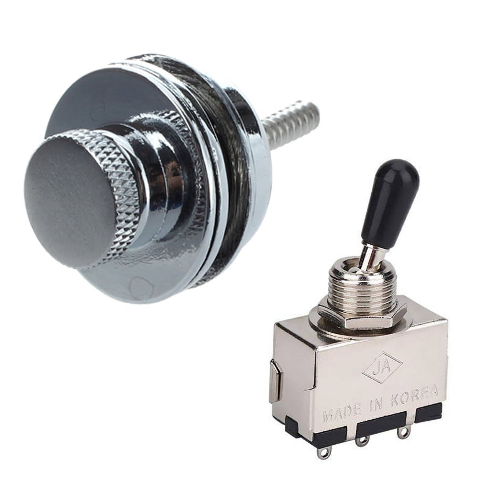 Flat Chrome Strap Lock for Electric Guitar with Guitar 3 Way Toggle ...