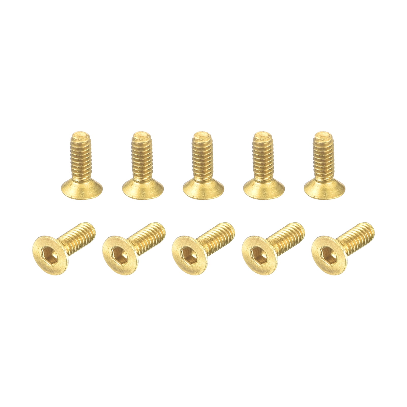 Flat Head Socket Cap Screws, M2-0.4 x 6mm Brass Inner Hex Drive ...