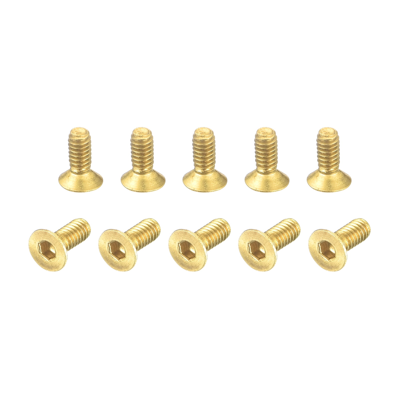 Flat Head Socket Cap Screws, M2-0.4x5mm Brass Inner Hex Drive Fasteners ...