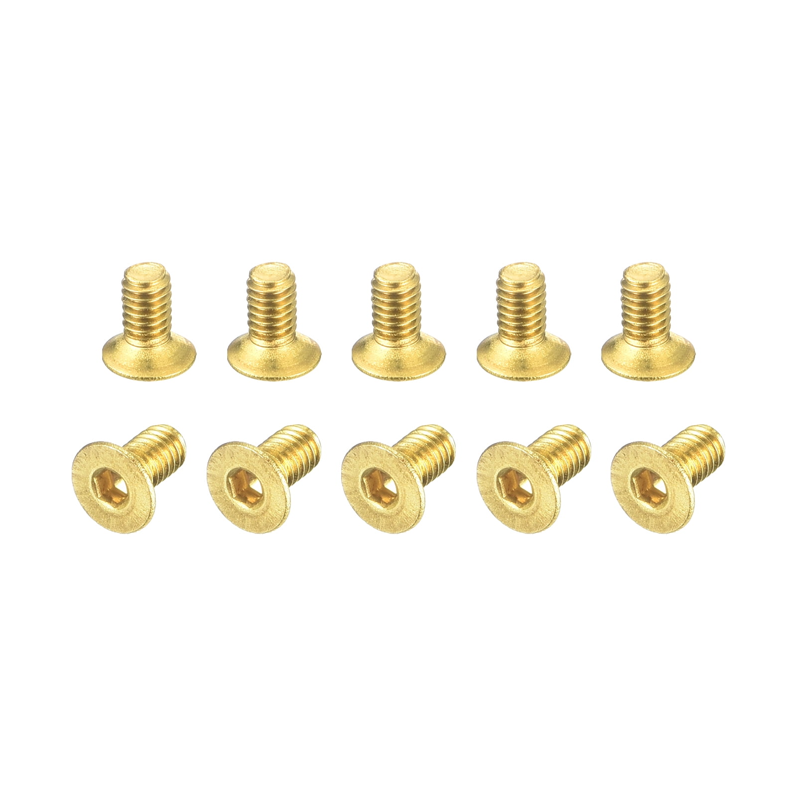 Flat Head Socket Cap Screws, M2.5-0.45 x 5mm Brass Inner Hex Drive ...