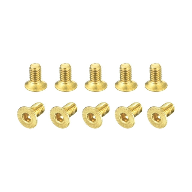 Flat Head Socket Cap Screws, M2.5-0.45 x 5mm Brass Inner Hex Drive ...