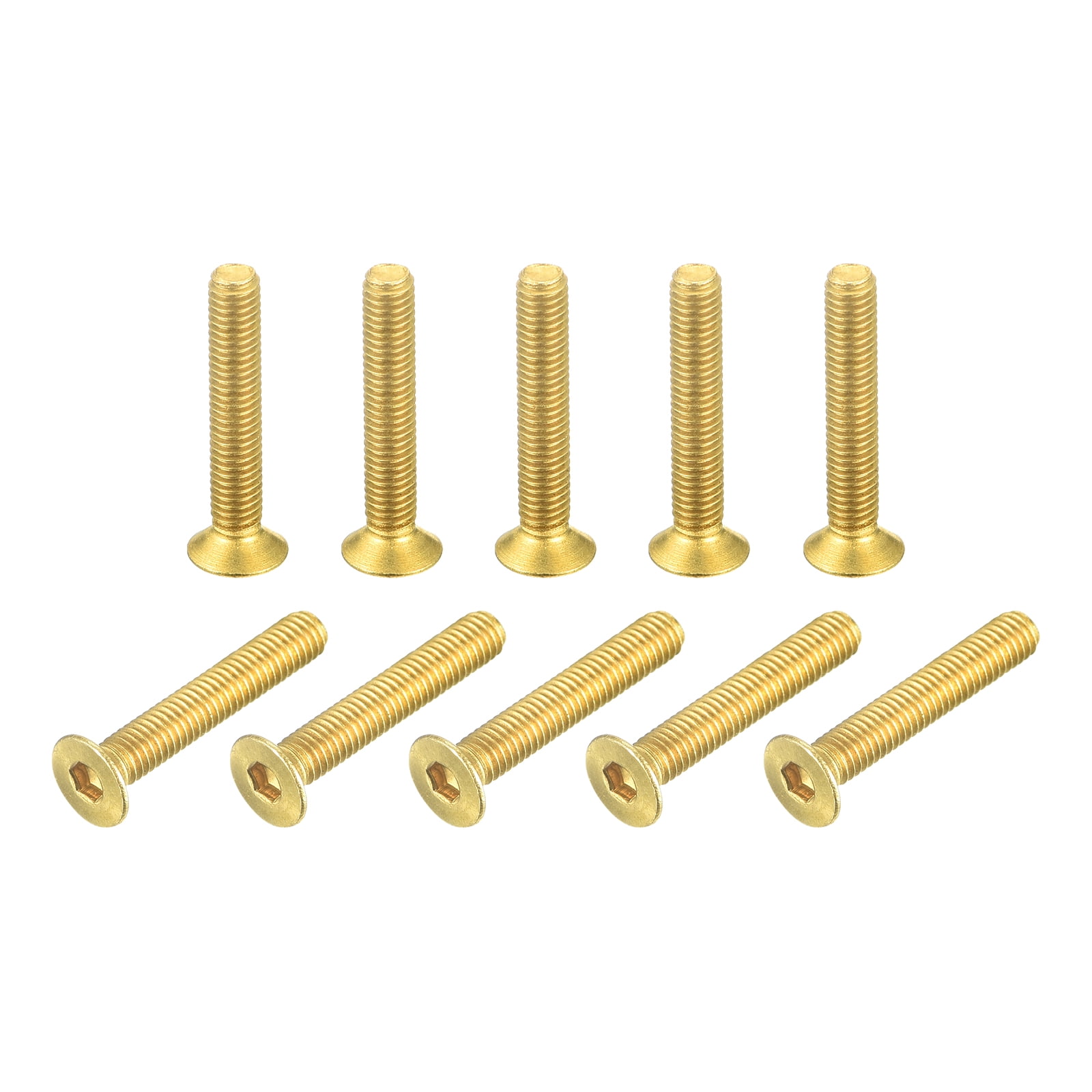 Flat Head Socket Cap Screws, M3-0.5 x 18mm Brass Inner Hex Drive ...