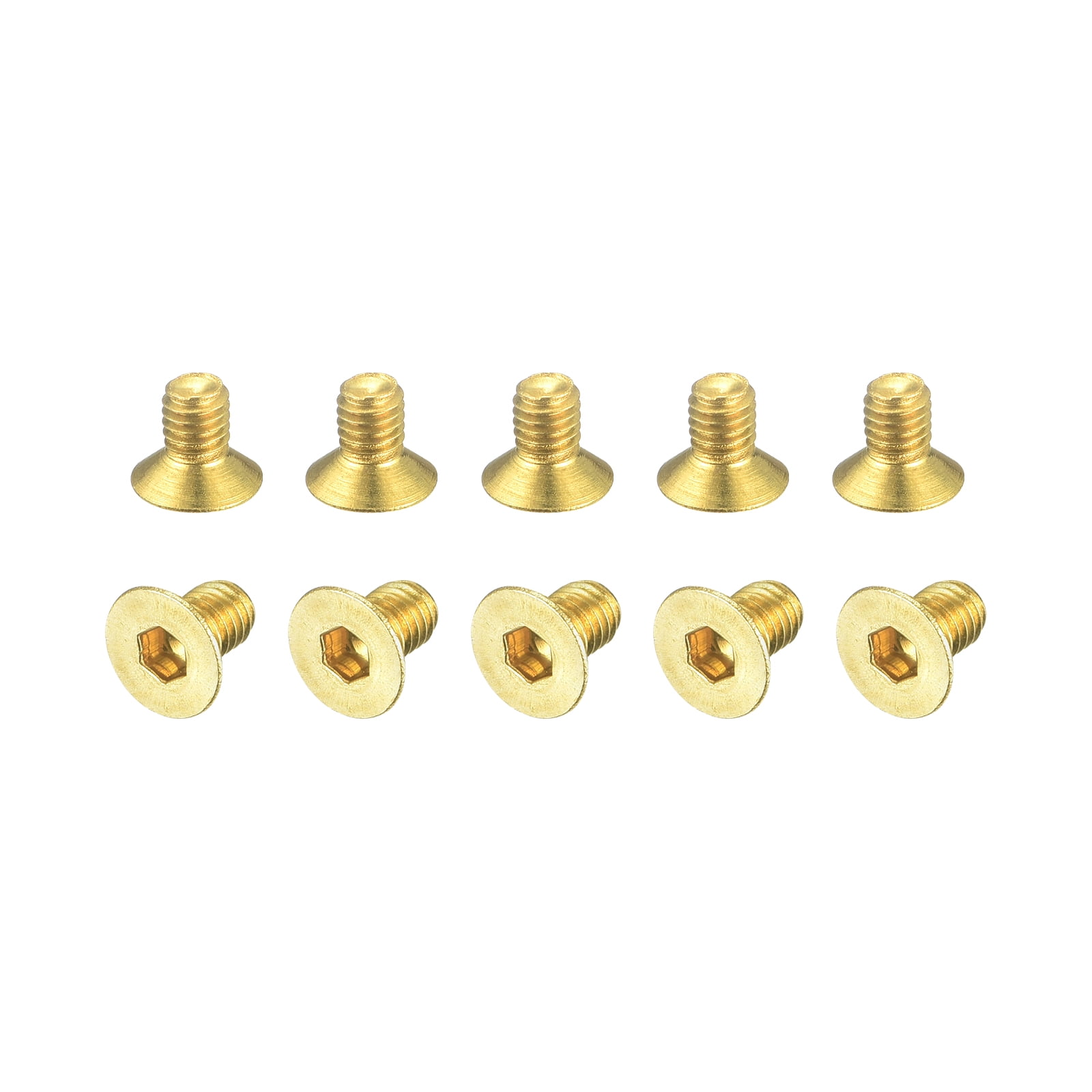 Flat Head Socket Cap Screws, M3-0.5 x 5mm Brass Inner Hex Drive ...