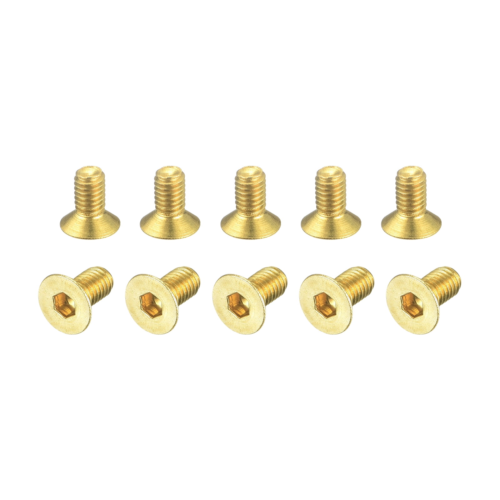 Flat Head Socket Cap Screws, M3-0.5 x 6mm Brass Inner Hex Drive Fasteners Bolts 24Pack - Walmart.com