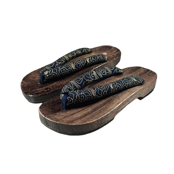 Flat Heel Burnt Paulownia Men's Clogs Slippers Wooden Health Wooden ...