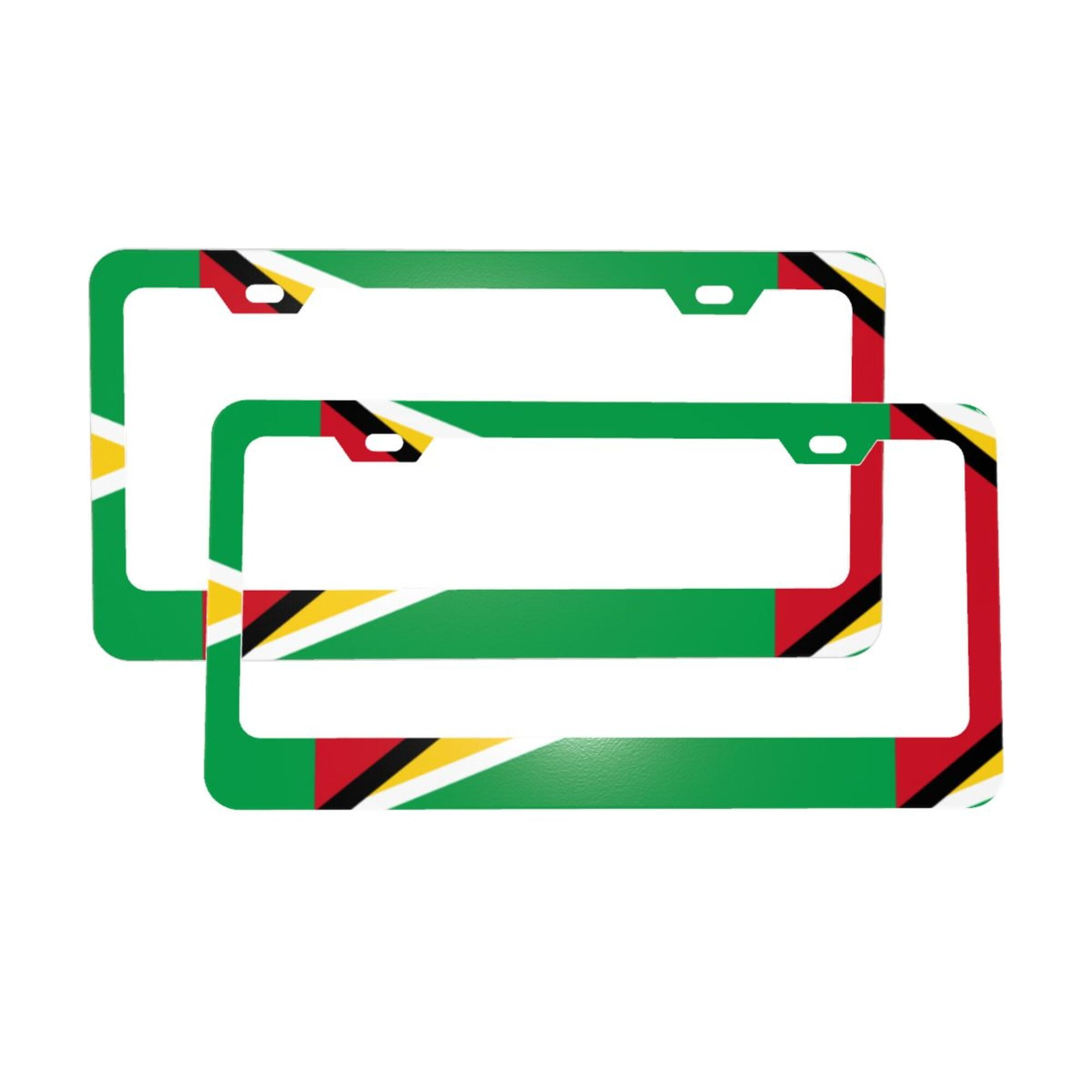 Flat Hole License Plate Frames Funny Cute For Guyana Flag ,2 Pcs ...
