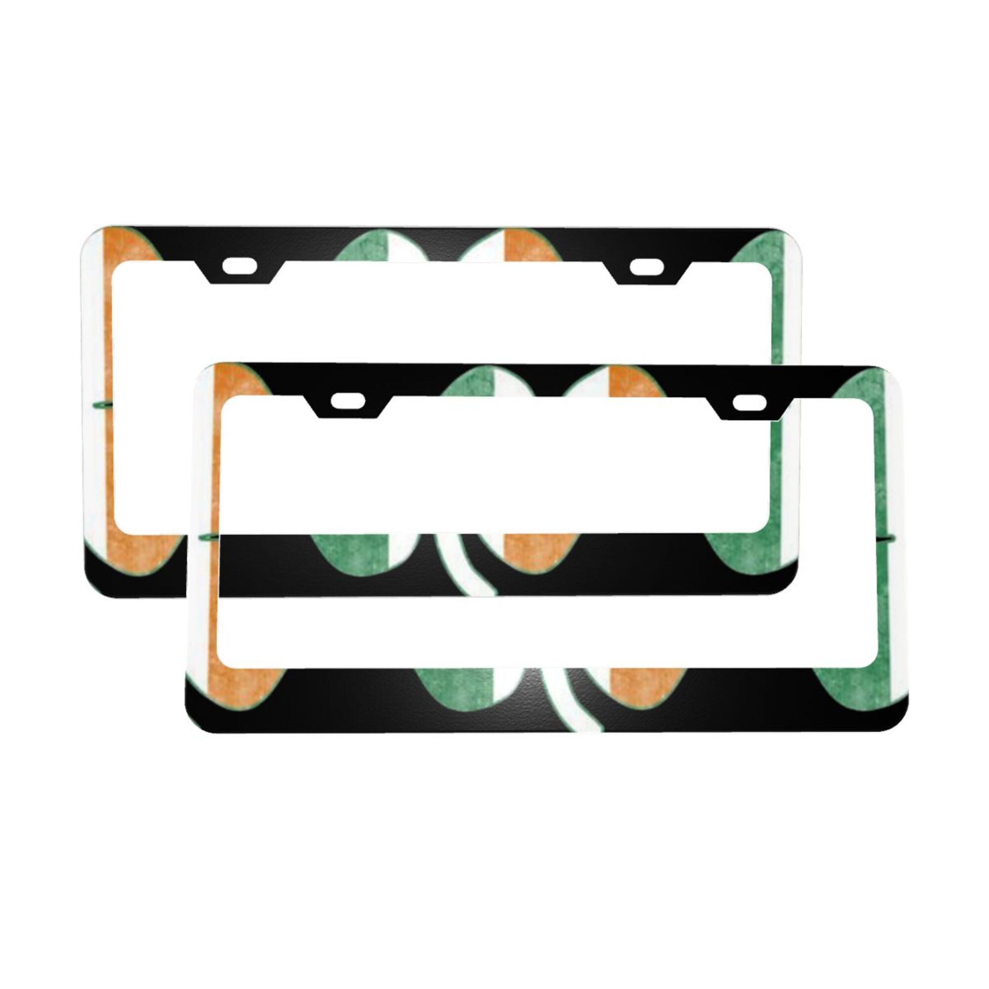 Flat Hole License Plate Frames Funny Cute For Irish Flag ,2 Pcs License ...