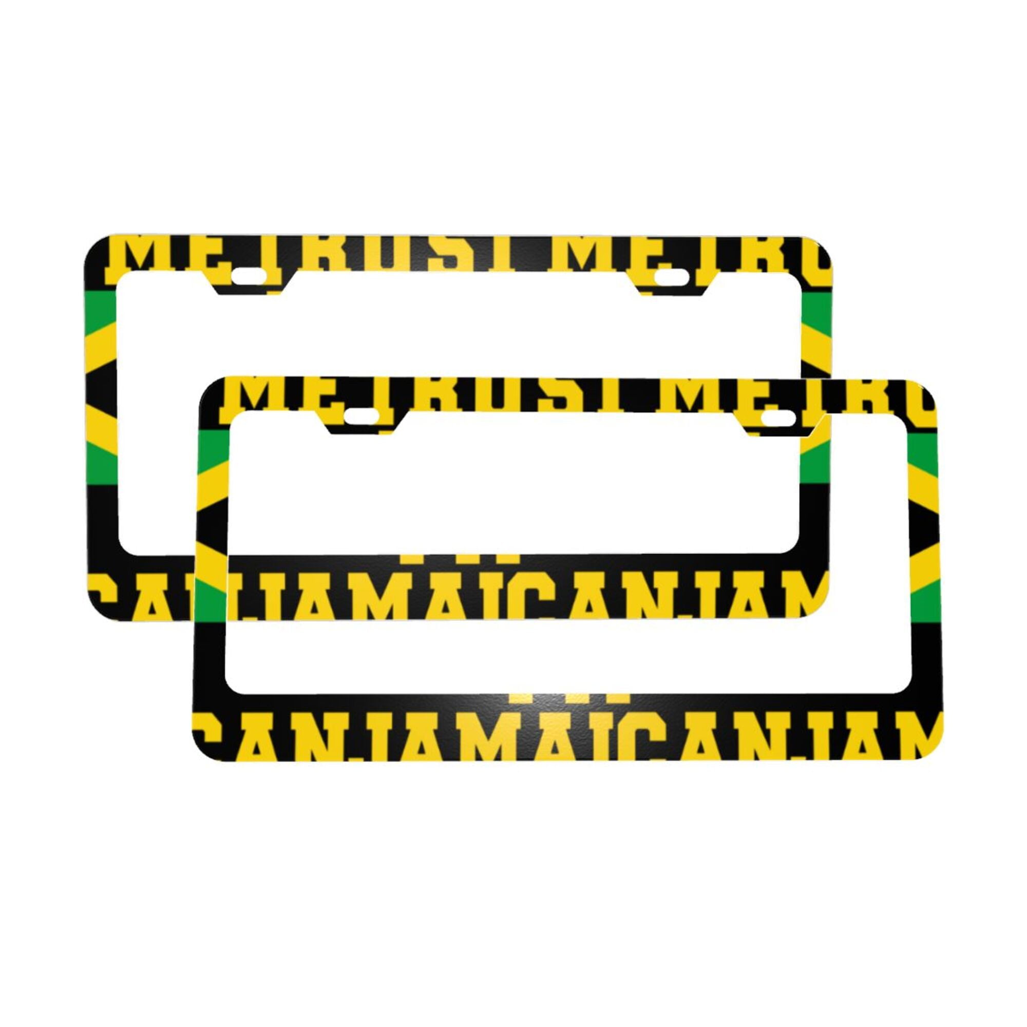 Flat Hole License Plate Frames Funny Cute For Trust Me I'M Jamaican ,2 ...