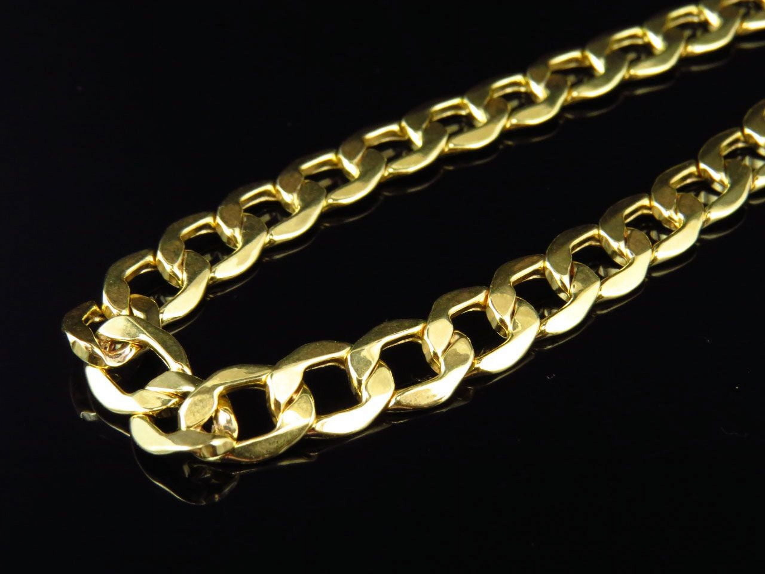 Flat Hollow Curb Cuban Chain 6.MM in 10K Yellow Gold-18" - Walmart.com