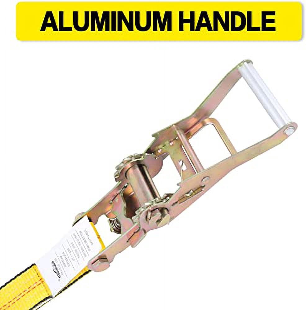 Flat Hook Ratchet Straps Heavy Duty 10,000 lbs. Break Strength, 2 in. X ...