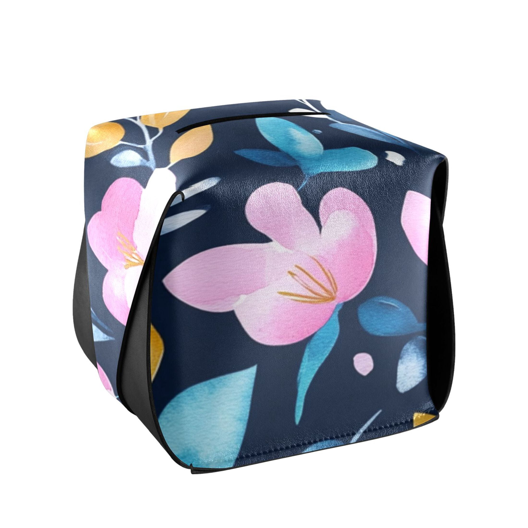 Flat Illustration Of Petals and Leaves Tissue Box Cover Leather Square ...