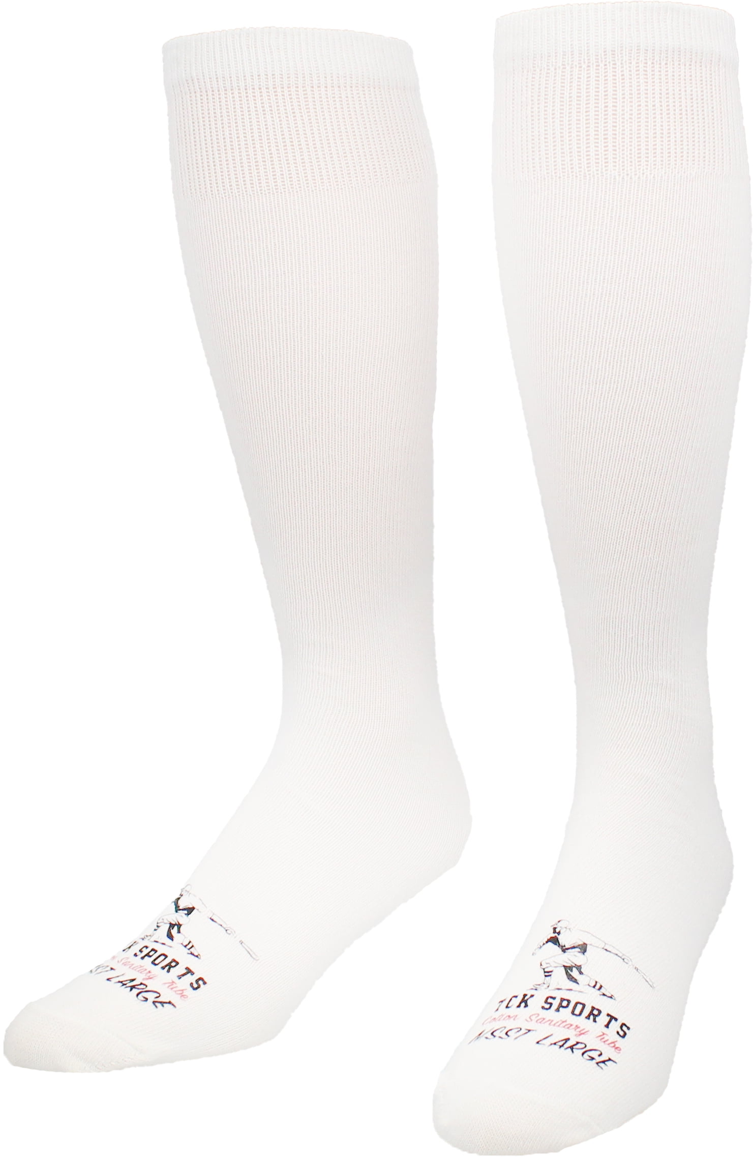 Flat Knit Sanitary Liner Baseball Socks (X-Large, White) - Walmart.com