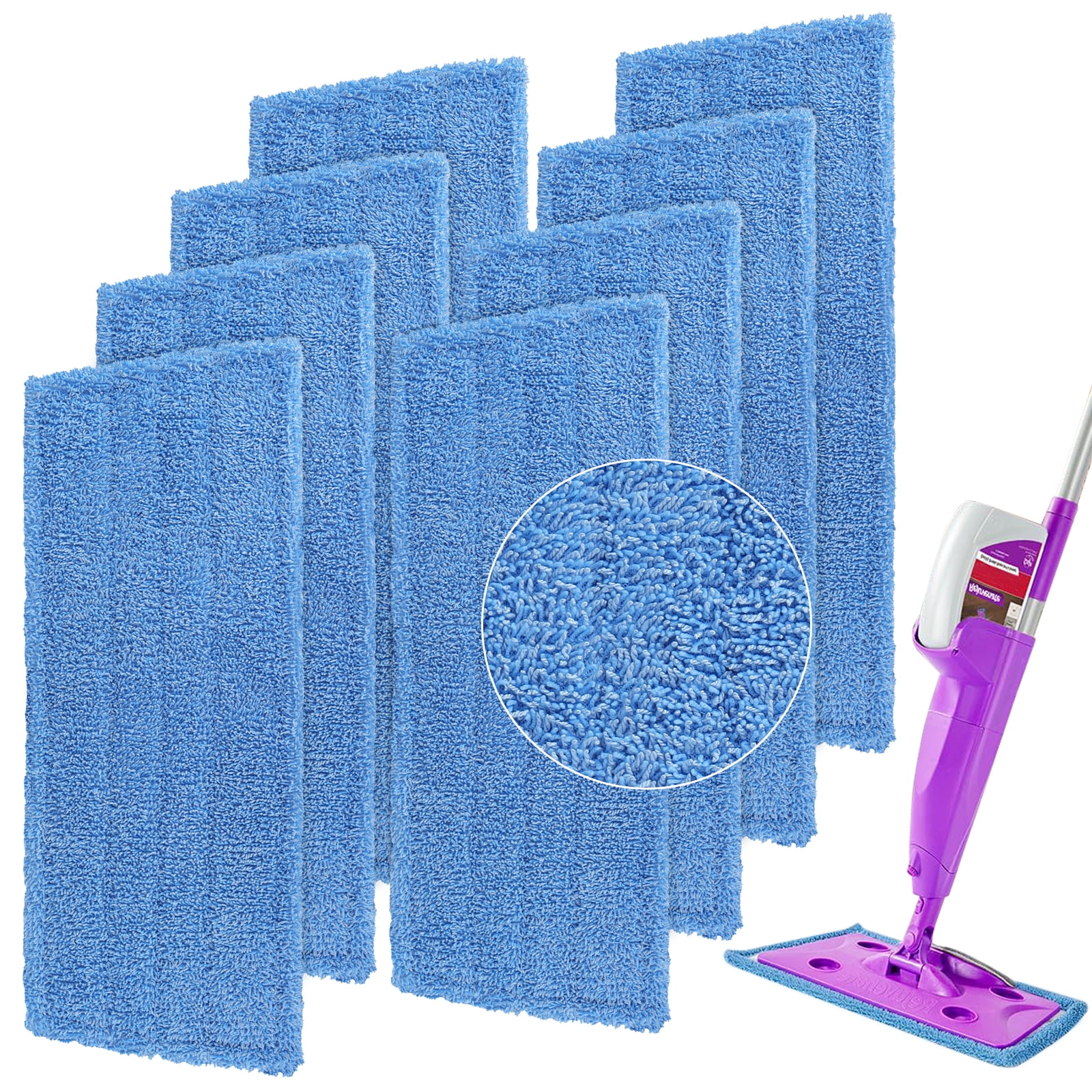 Flat Mop Pads Compatible with Rejuvenate Click N Clean Spray Mop: 8 ...