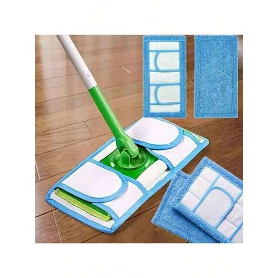 Flat Mop Replacement Heads, Washable Reusable Microfiber Pads - High ...