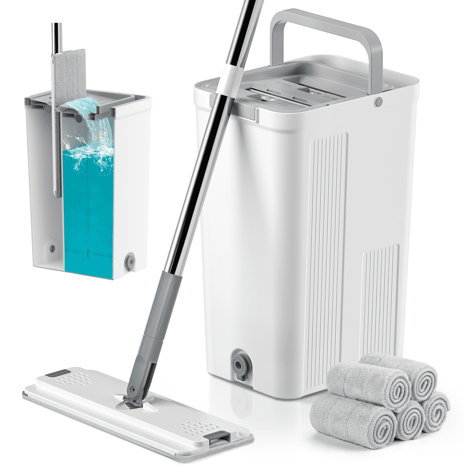 Flat Mop and Bucket Set, Mop and Bucket with Wringer Set - Walmart.com