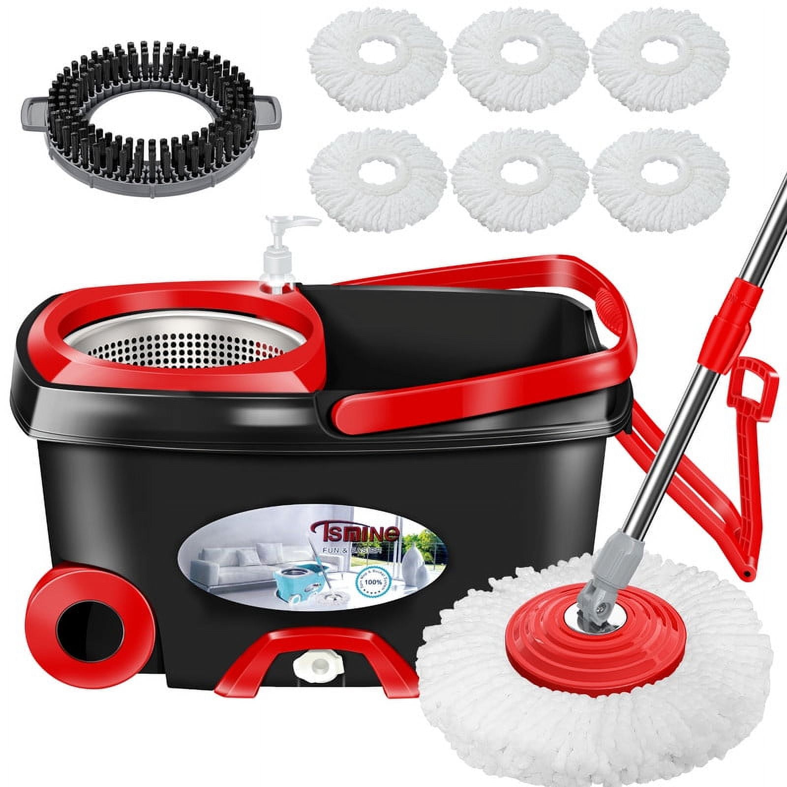 Flat Mop and Bucket with Wringer Set for Floor Cleaning, Floor Mop and ...