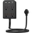 Flat Multi Plug Extender with 3 Wall (1 Type C), 4 Outlet Wall , 4 ft ...