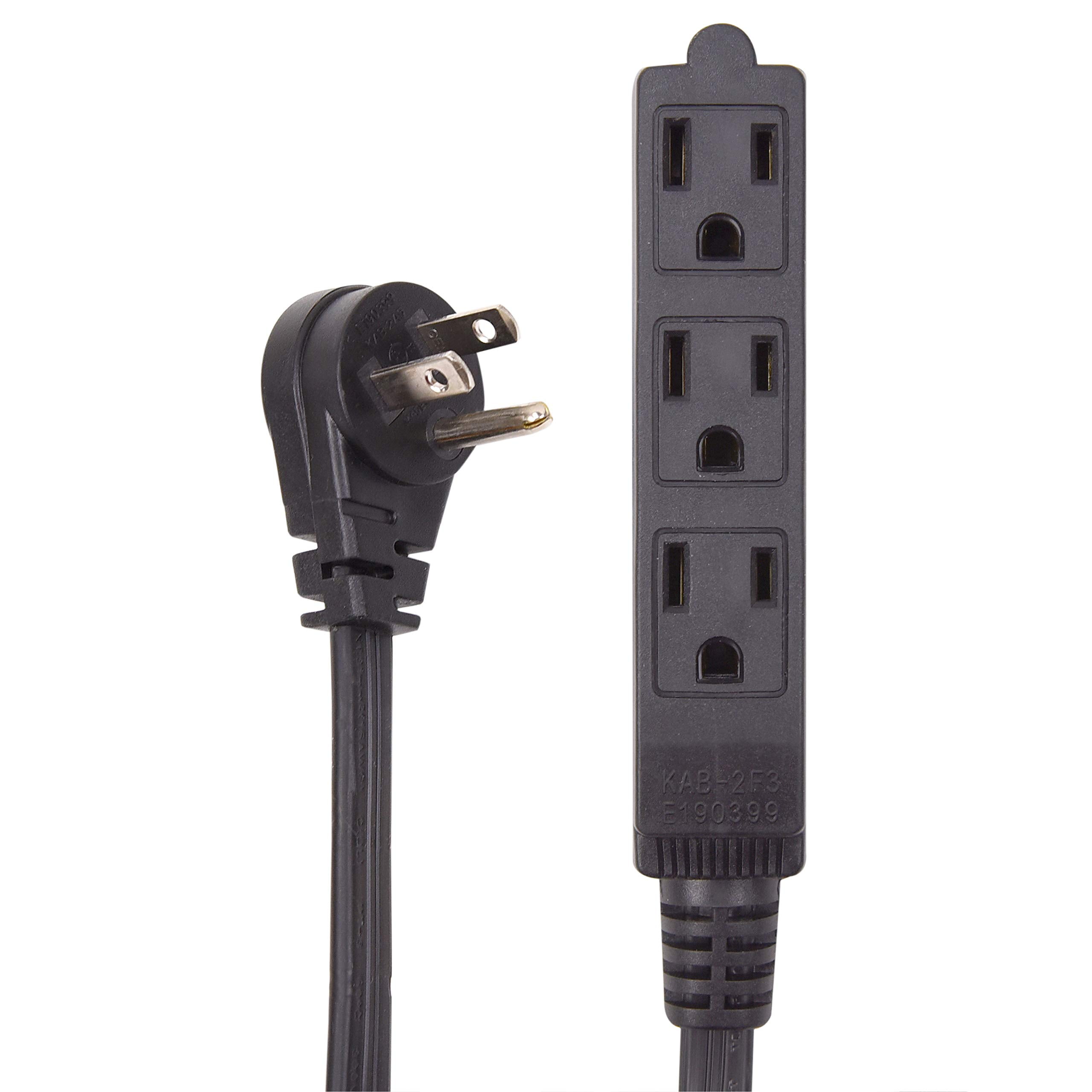 Flat Multiple Outlet Extension Cord 8 Ft for Indoor Use by Electes- UL ...