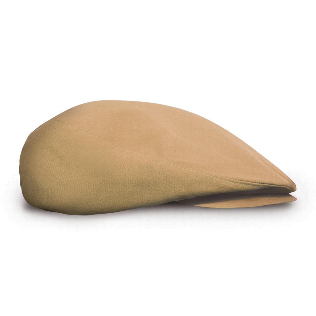 Flat Newsboy Traditional Golf Cap: 'Par 3' - Mens - Solid - Khaki ...