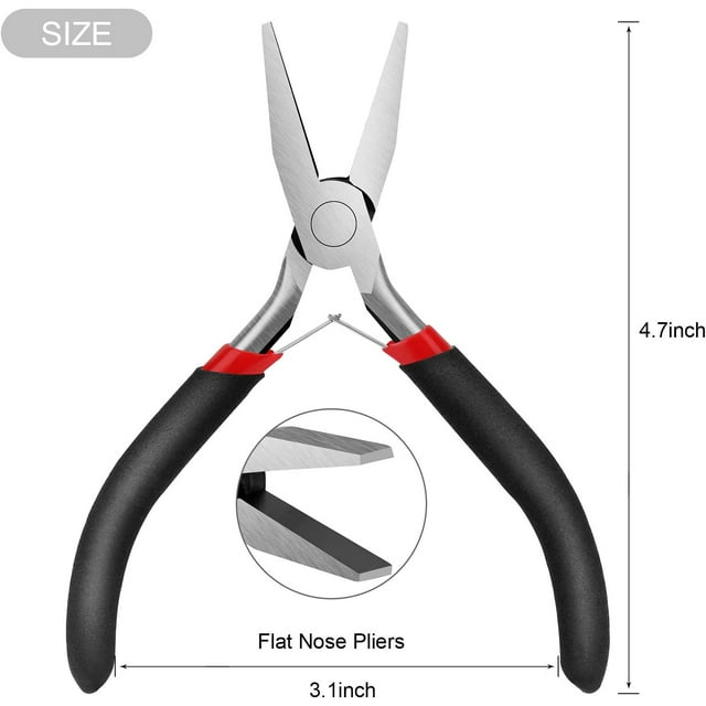 Flat Nose Pliers for Jewelry Making, Mini Wire Cutters for Bending ...