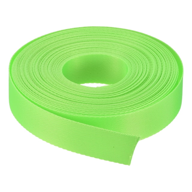 Uxcell Flat Nylon Webbing Strap 1 inch 15 Yards Bright Green for ...