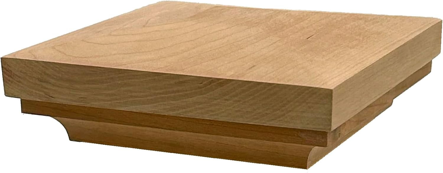 Flat Peak Newel Cap, for 3 1/4" Square Newel Posts, Hardwood (Cherry ...
