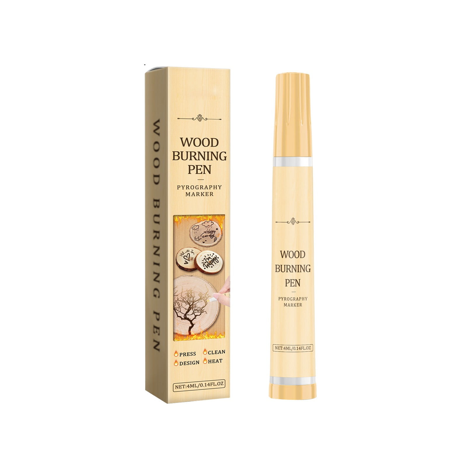 Flat Pen with Ink Purpose Wood Pyrography Marker Pen Precisely Tracing ...