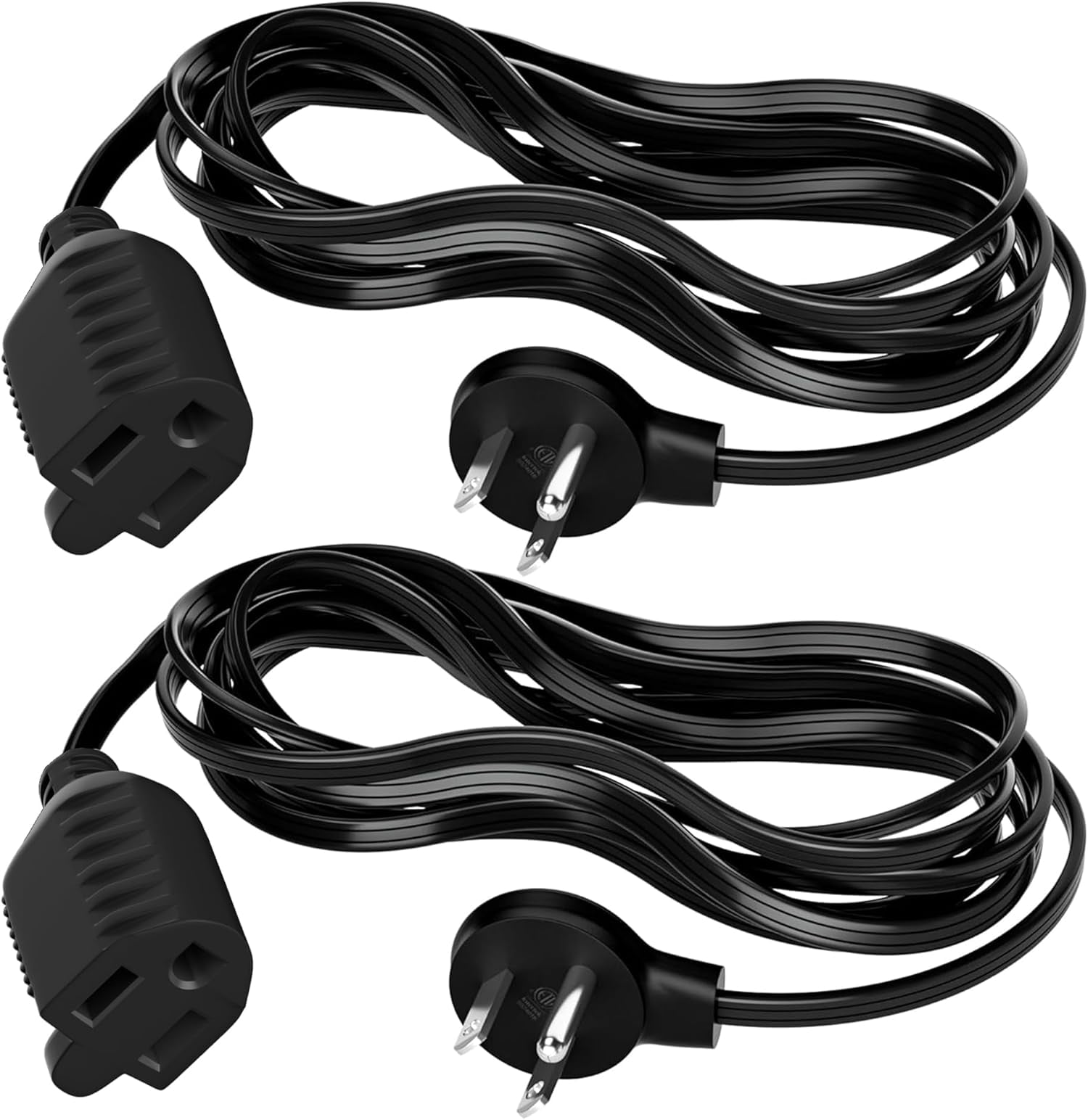 Flat Plug Extension Cord 3 Ft 2 with Slim Space-Saving Plug Design ...