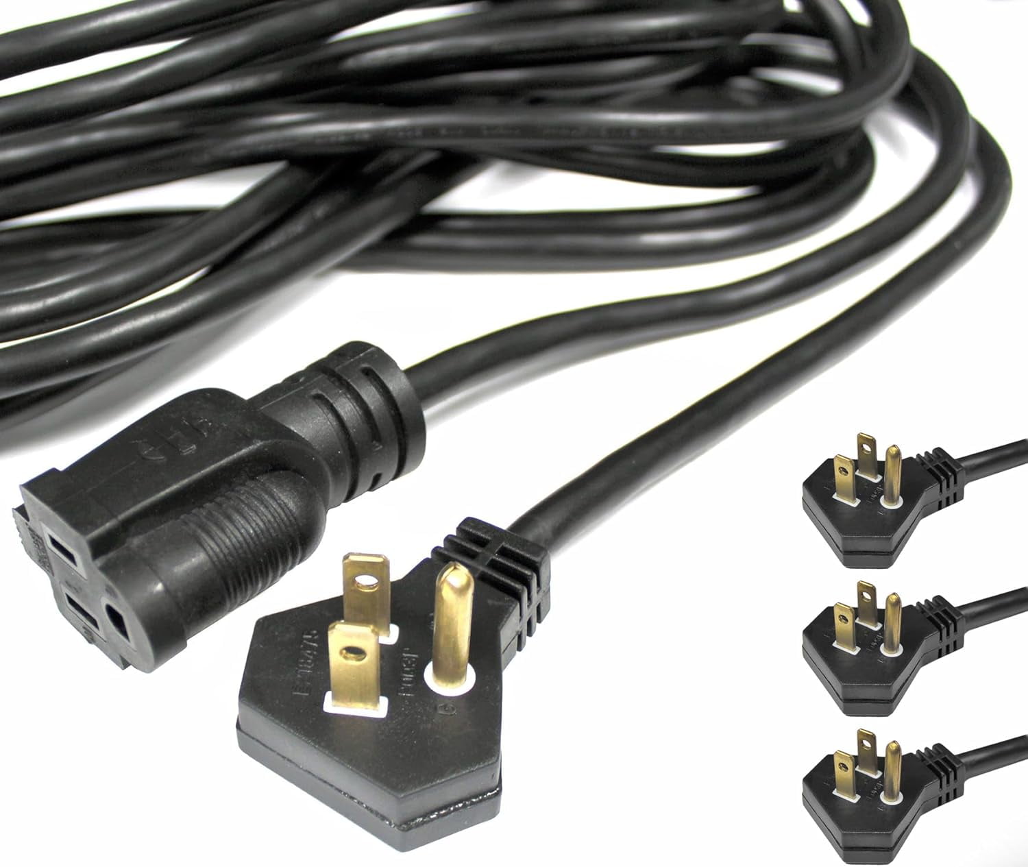 Flat Plug Power Extension Cord - 15 Feet - | 125V | 3 Prong | 16AWG ...