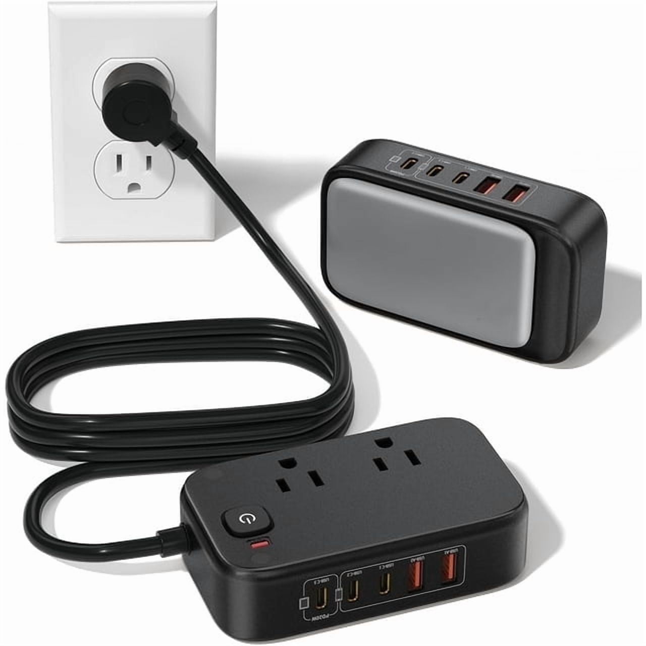 20W USB C Power Strip with 2500W AC Outlects, 3 USB-C Ports, 2 USB-A ...
