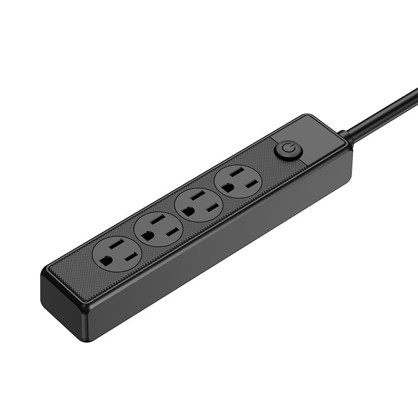 Flat Plug Power Strip Flat Plug Extension Cord with 4 Outlets Long ...