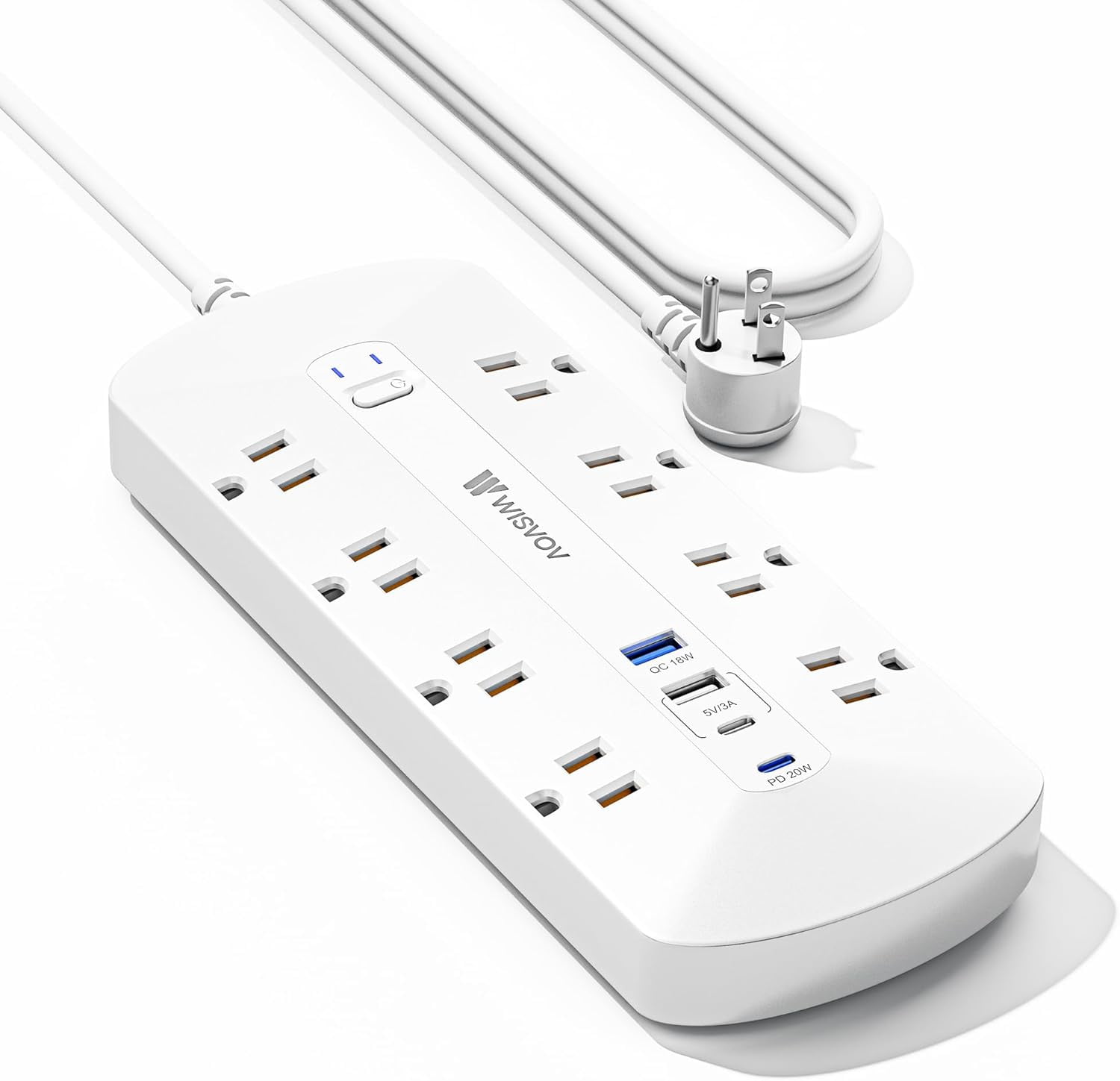 Flat Plug Power Strip, PD20W USB C Power Strip, 12-in-1 Power Strip ...
