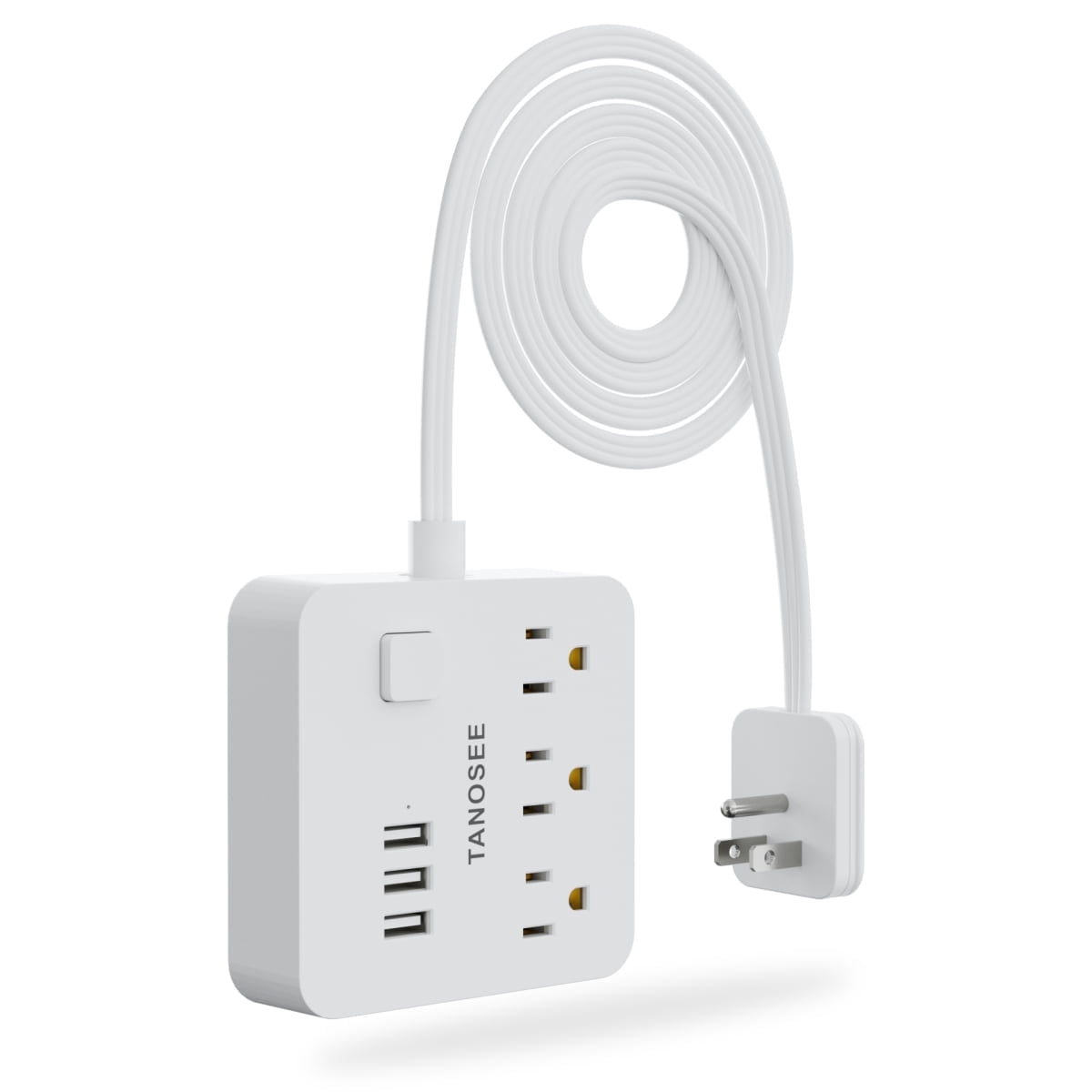 Flat Plug Power Strip, Thin Extension Cord 5 Ft, Multi Plug Extender ...