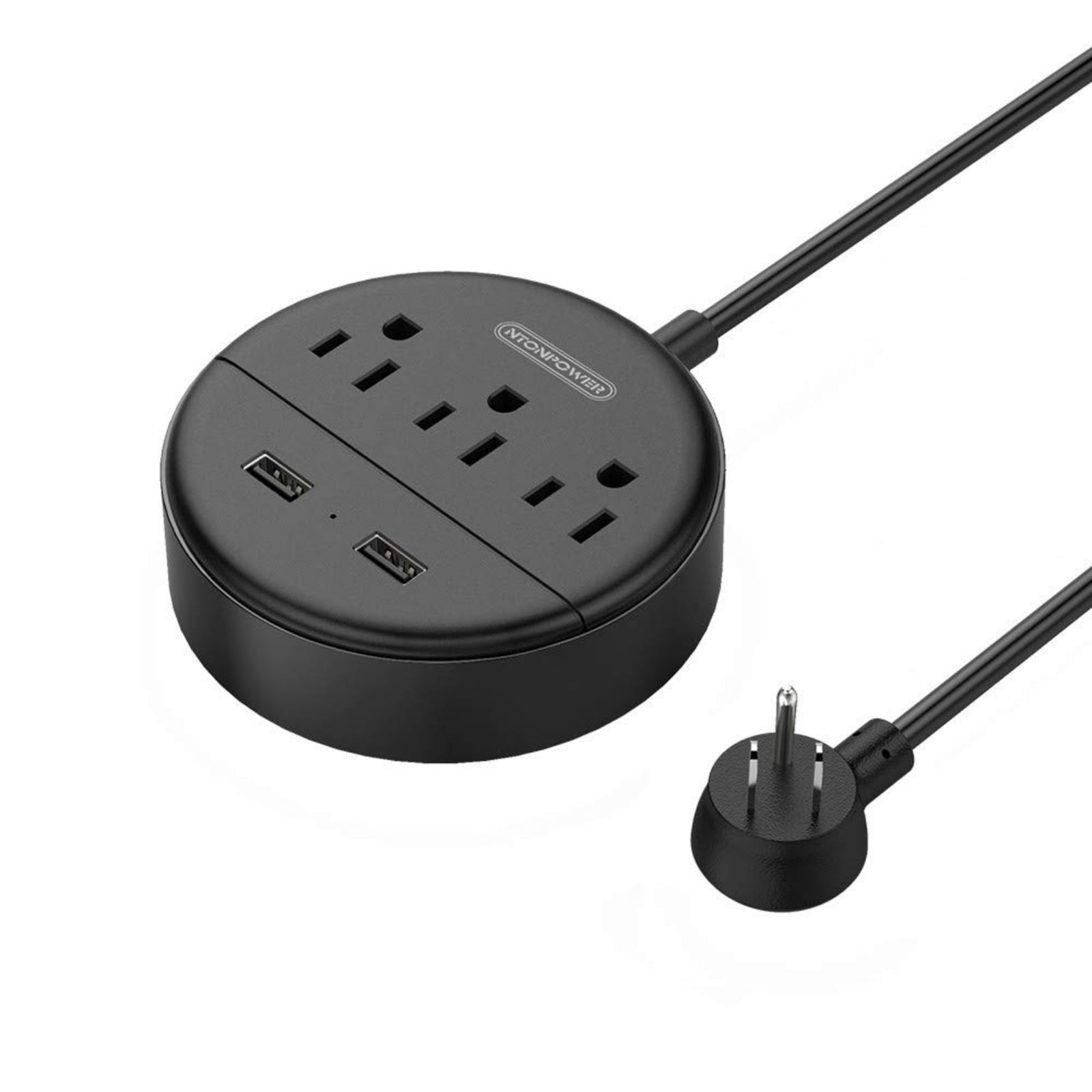 Flat Plug Power Strip with USB Ports, Nightstand Desktop Charging ...