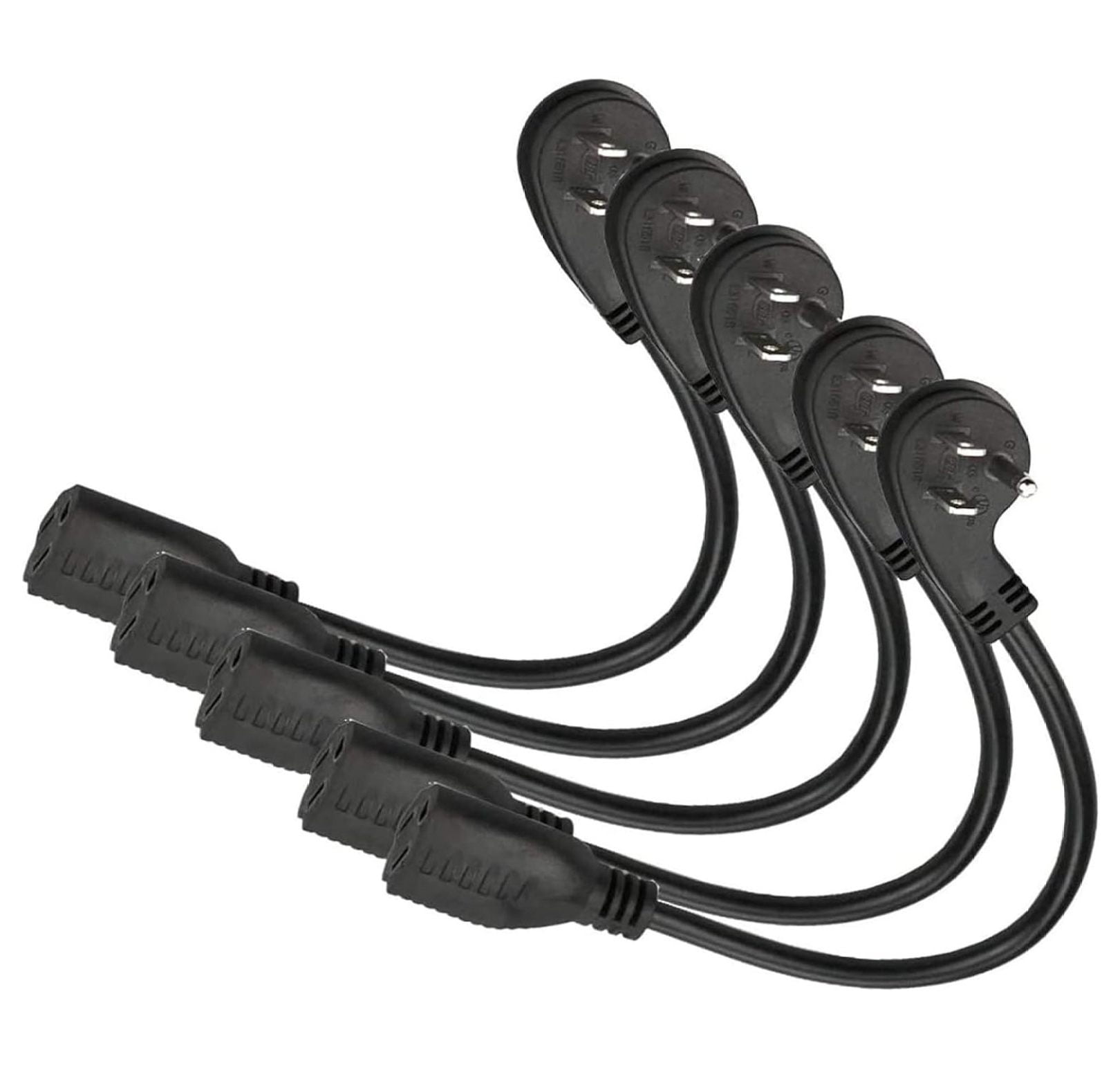 Flat Plug Short Extension Cord, Right Angle 3 Prong, 1625 watts, 16 AWG ...