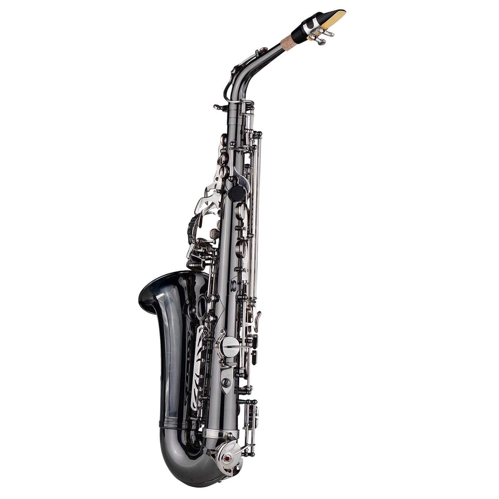 Flat Professional Brass Bend Eb E-flat Alto Saxophone Sax Black Plating ...