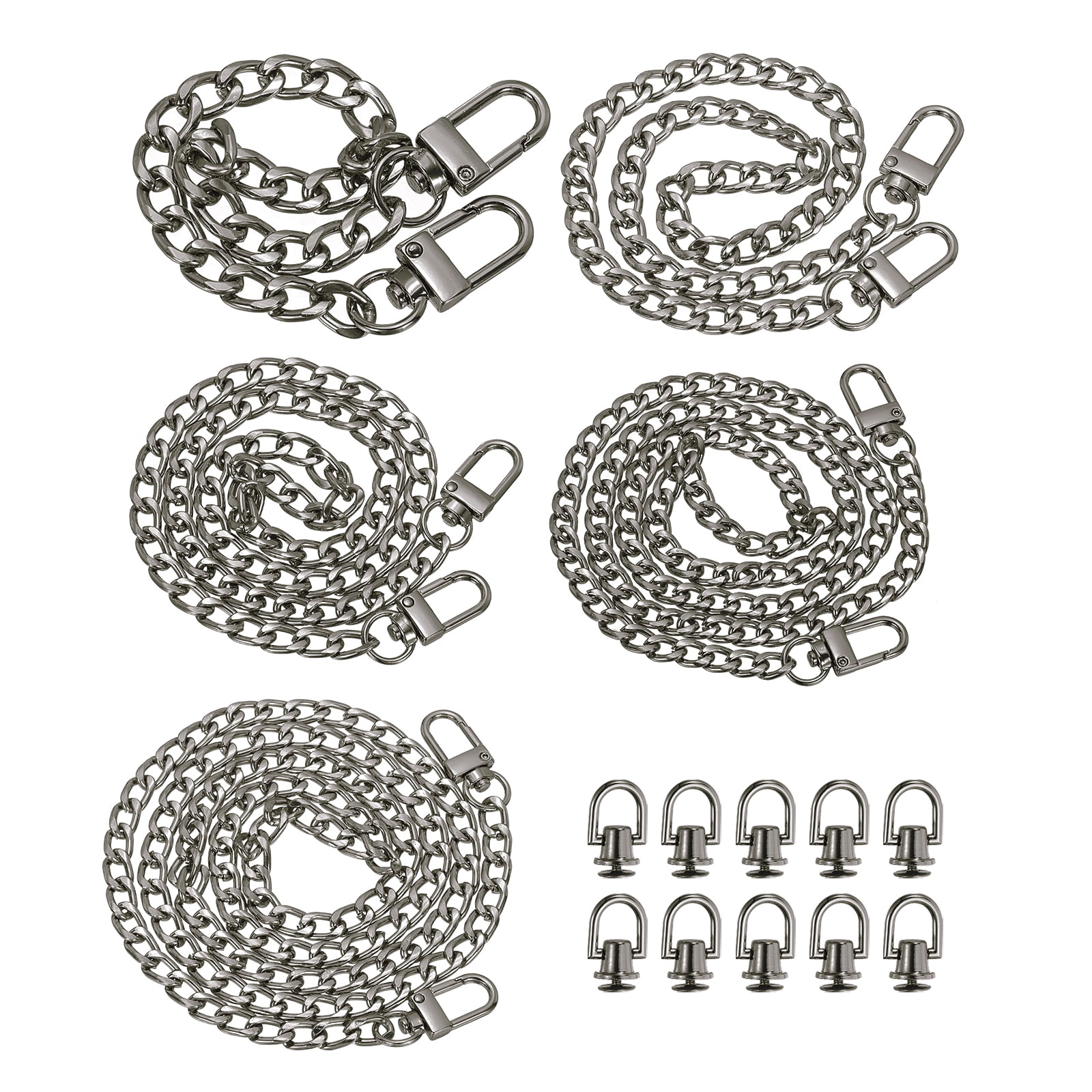 Flat Purse Chain, 5 Pack Black Chain Purse Strap Handbag Chains ...