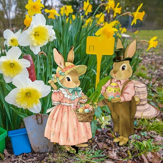 Flat Pvc Easter Ground Stake Yard Decoration, Double-Sided Print ...