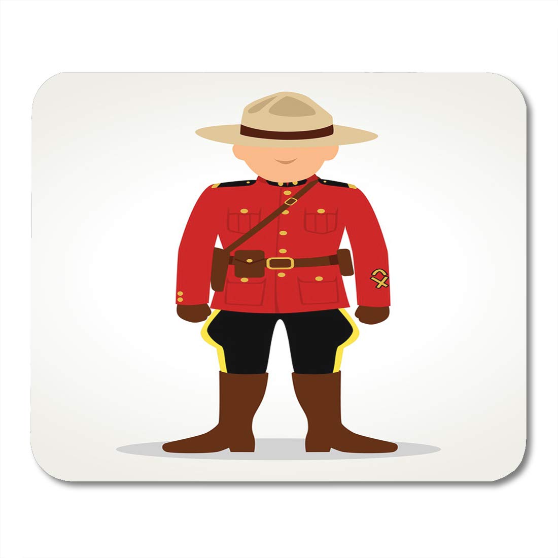 Flat Red Mountie Simple Cartoon of Royal Canadian Mounted Police White ...